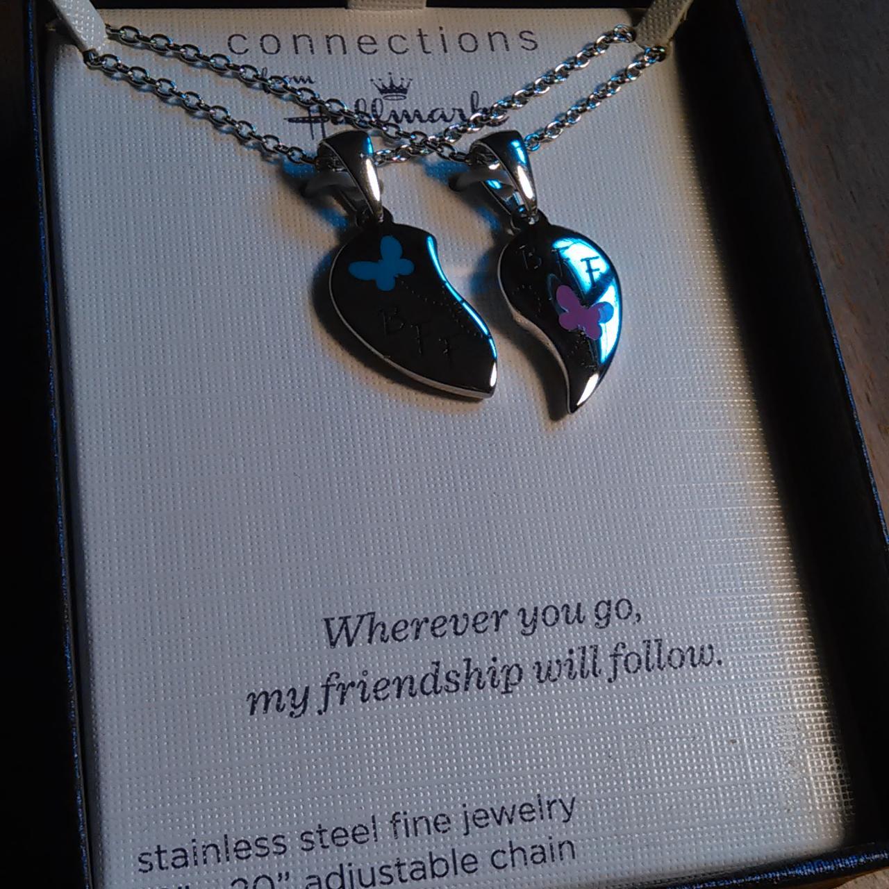 Hallmark Breakaway Heart Two Necklace Set in... - Depop