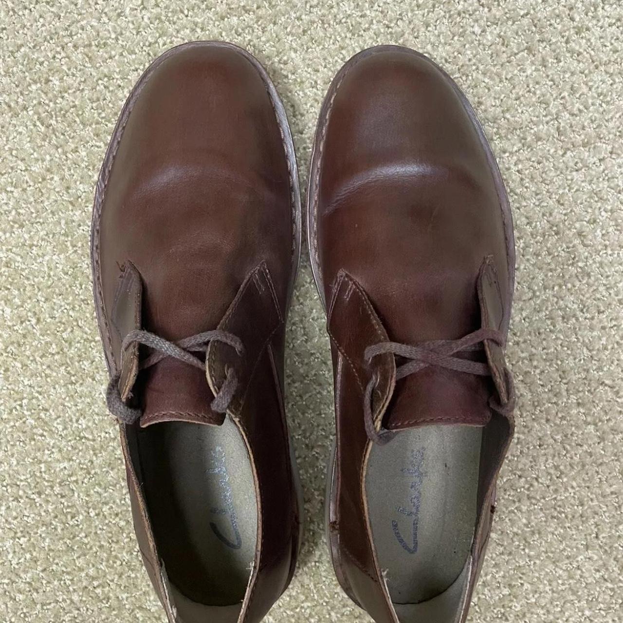 Clarks Mens Bushacre Brown Leather Desert Boots Size... - Depop