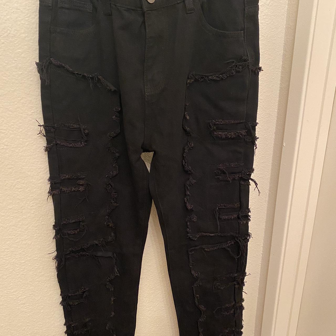 Black ripped skinny jeans #gothstyle - Depop
