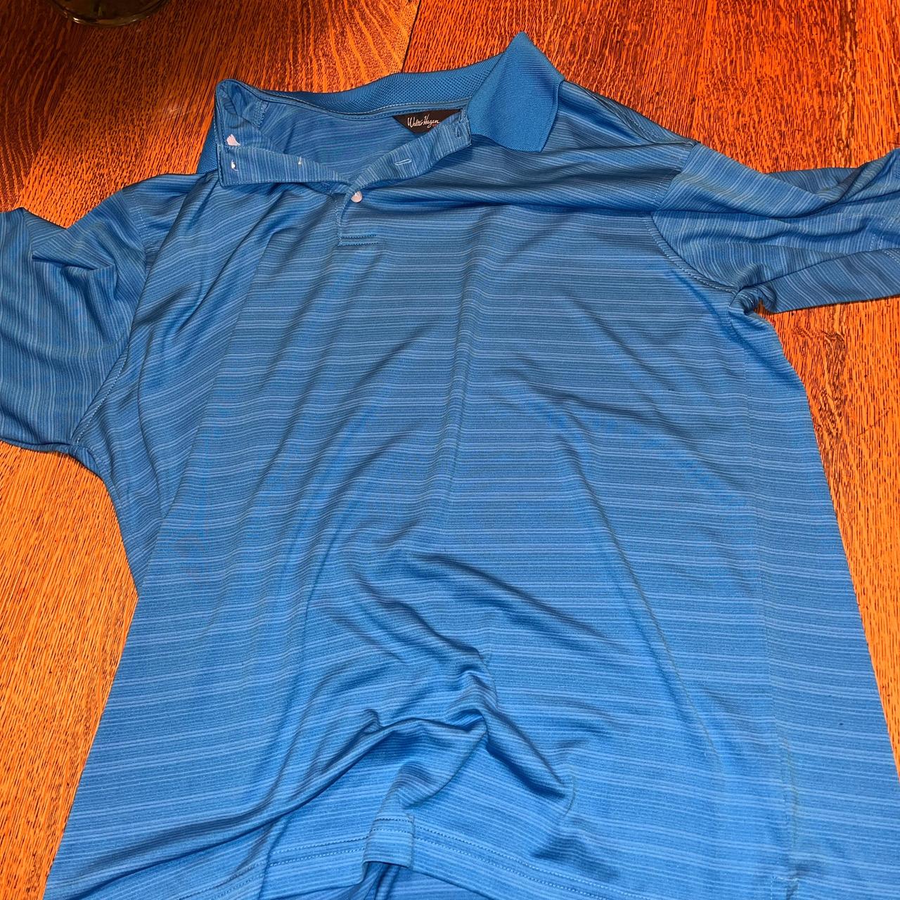 Blue polo, Men’s size large Little threadbare some... - Depop