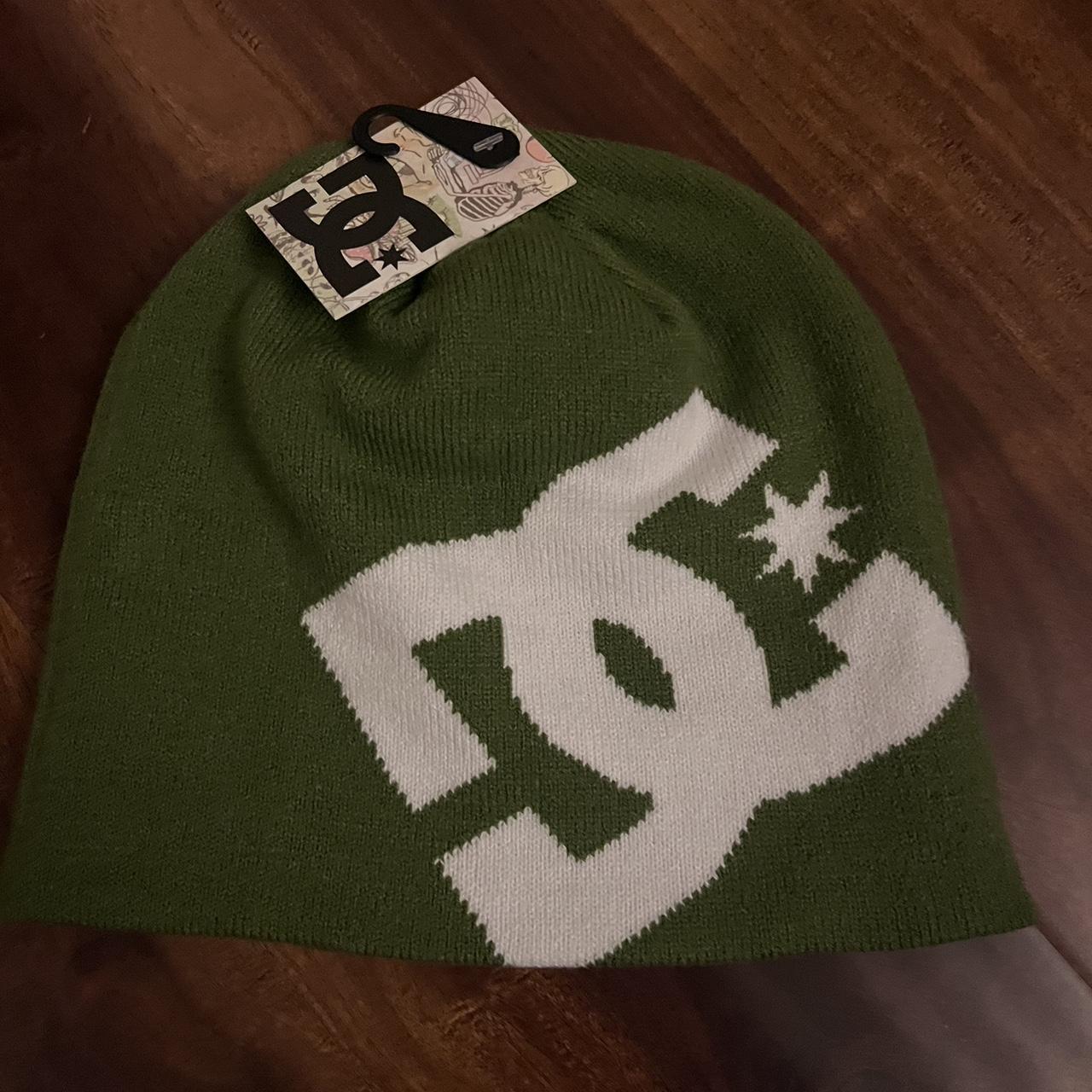 Green and White DC beanie Big Star hit, good for the... | Depop