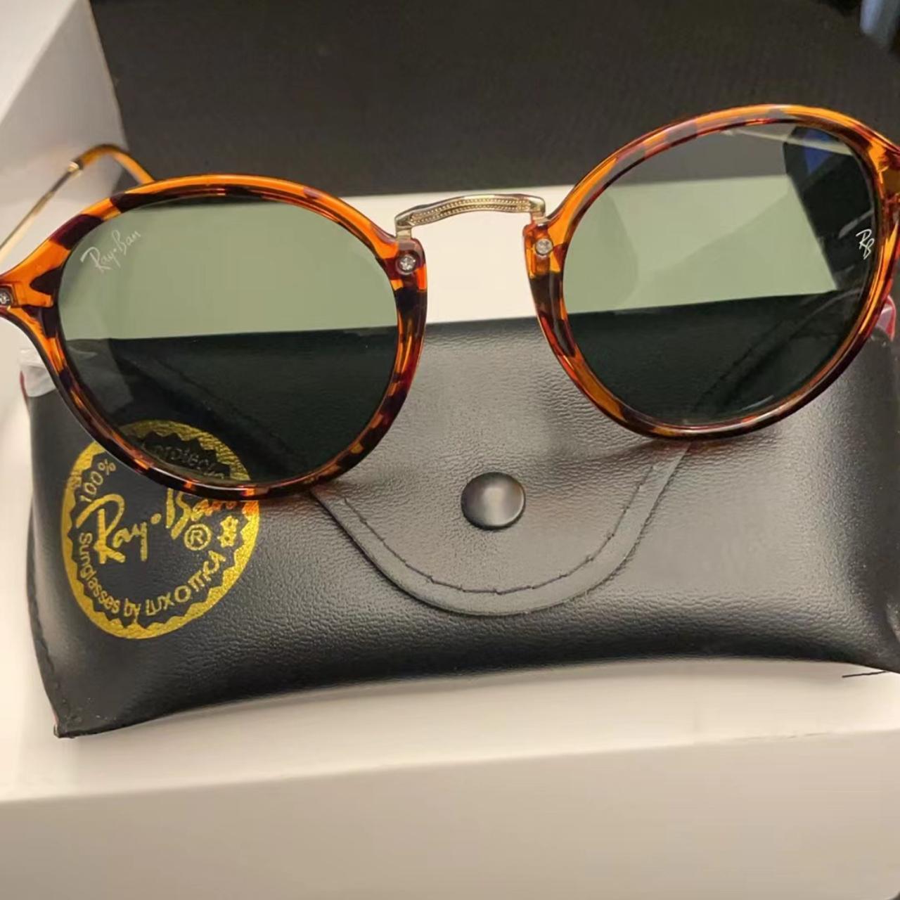 summer women sunglasses Ray-Ban rb2447 Fleck... - Depop