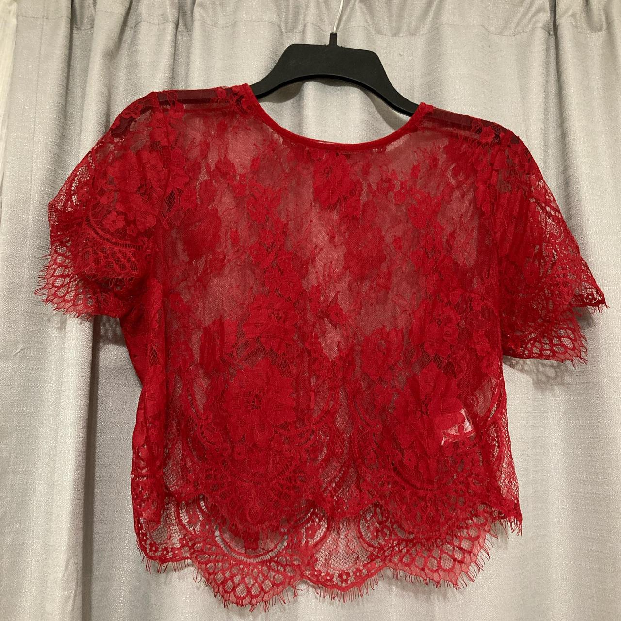 Charlotte ruse see through red t shirt Size L - Depop