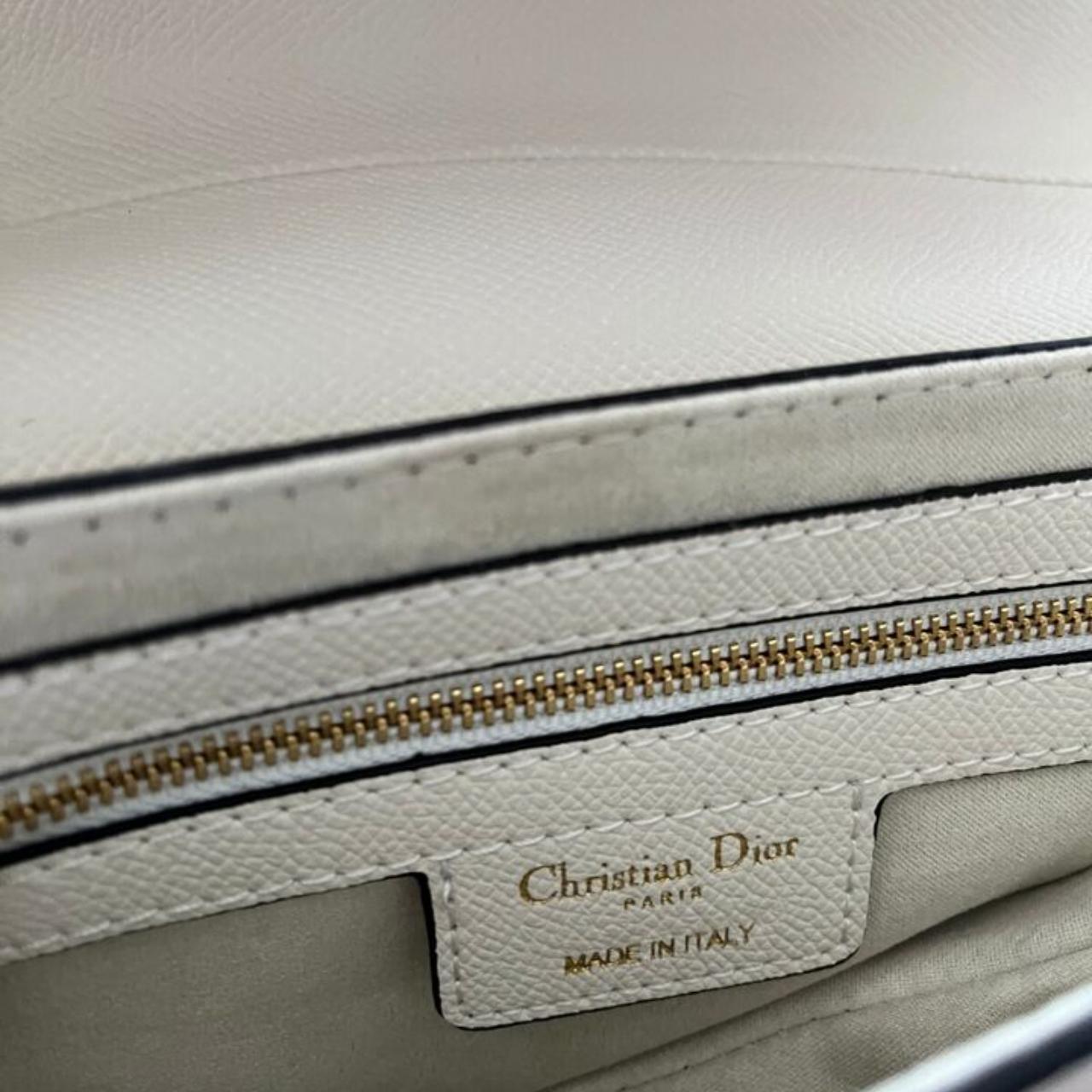 Vintage Christian Dior Saddle bag White Leather 80s,... - Depop