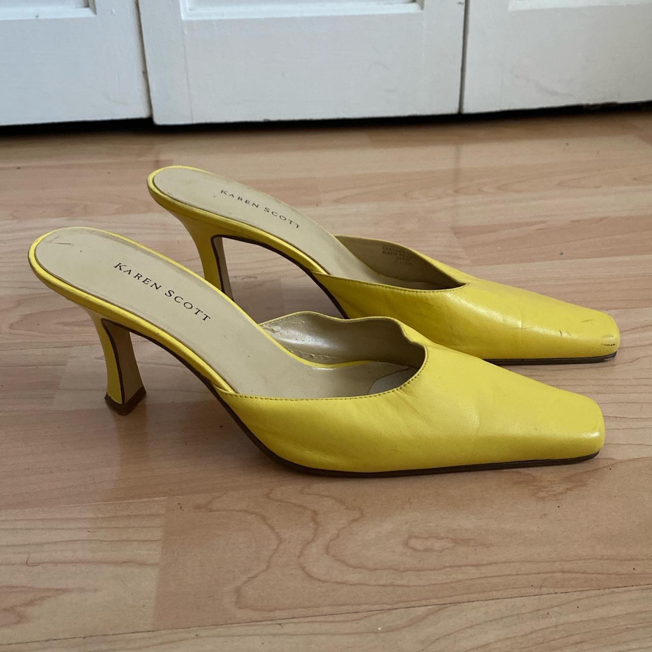 Karen Scott Women's Yellow Mules | Depop