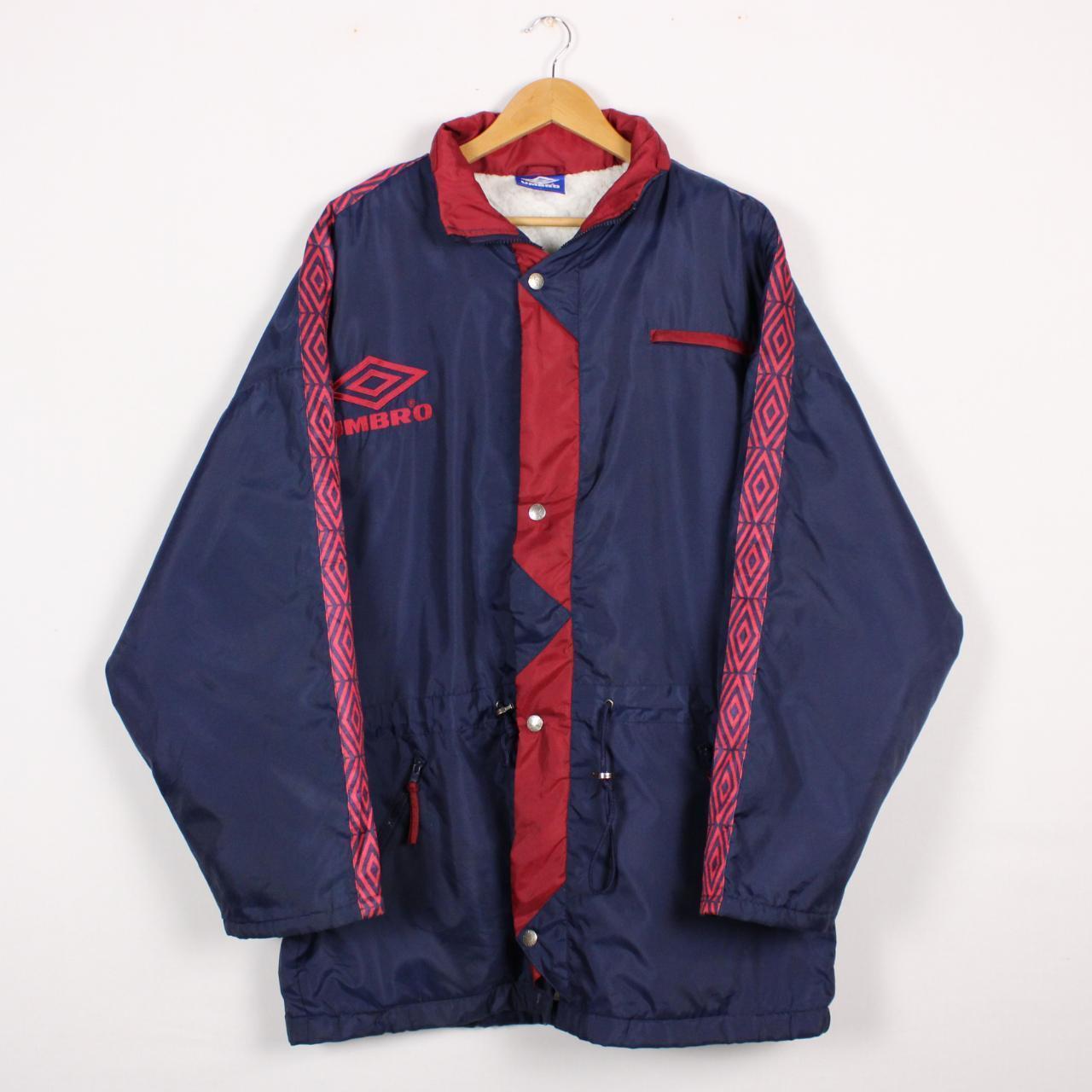 Umbro Men's Navy and Red Jacket | Depop