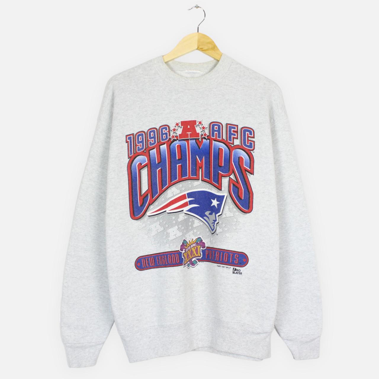 Vintage 1996 New England Patriots NFL Sweatshirt -... - Depop