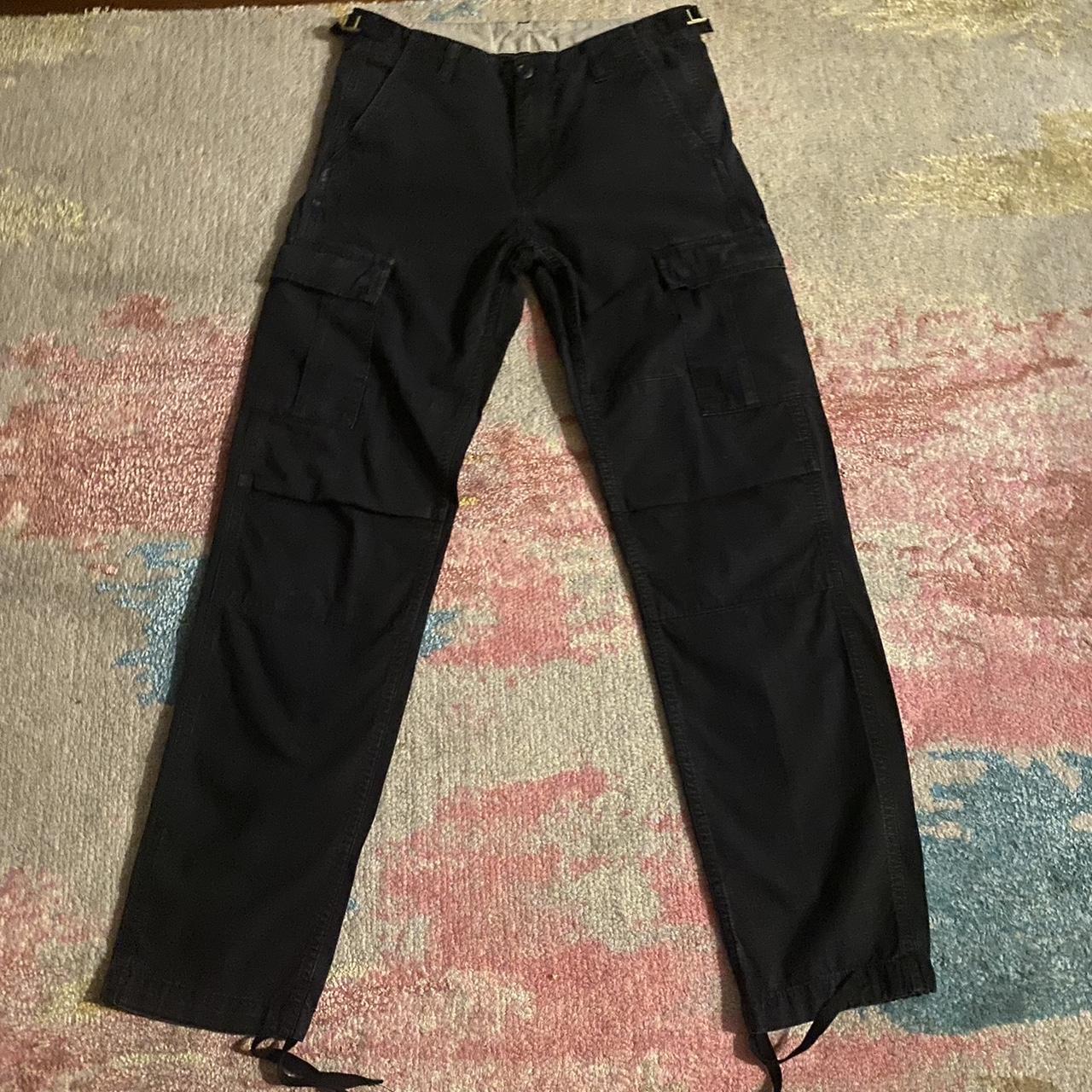 -Carhartt Cargos -Black -Bought 200 -size 28/30 - Depop