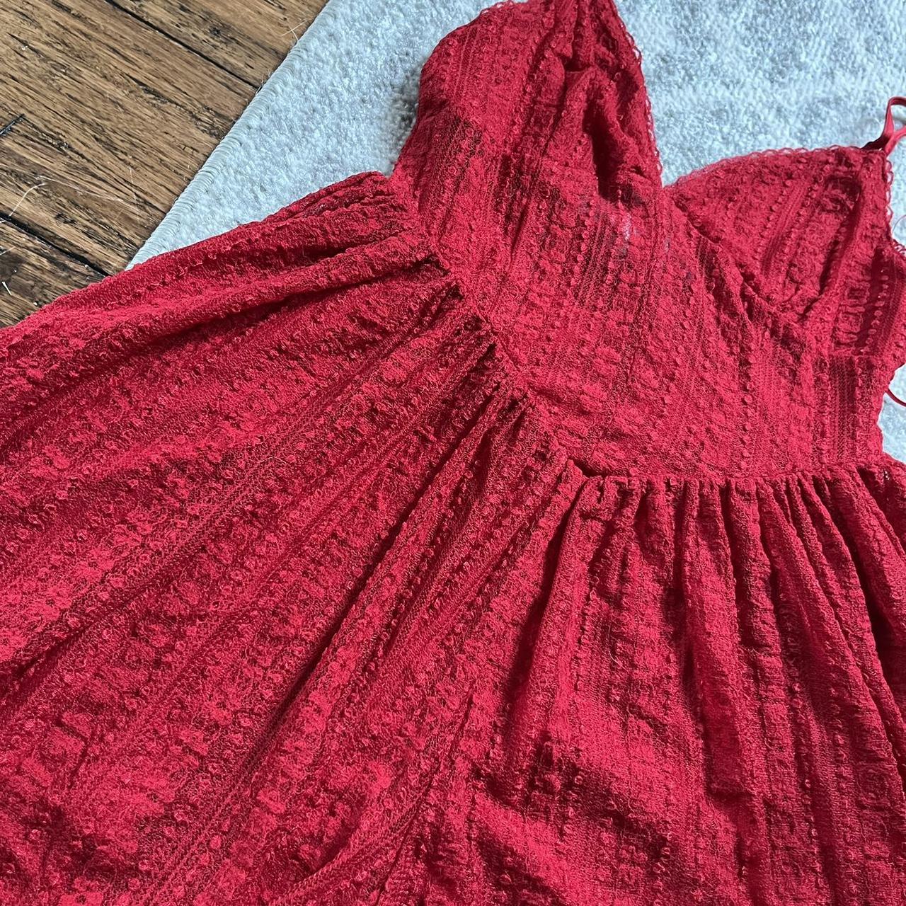 the most gorgeous red lace romper from urban... - Depop