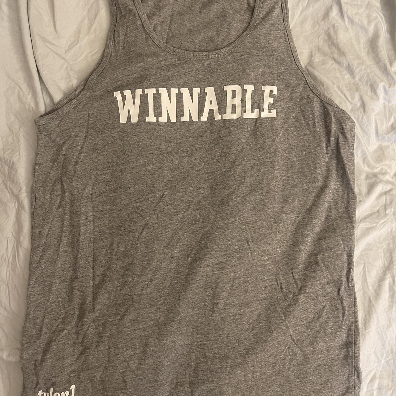 Tyler1 “WINNABLE” Tank Top Gray Worn like once - Depop