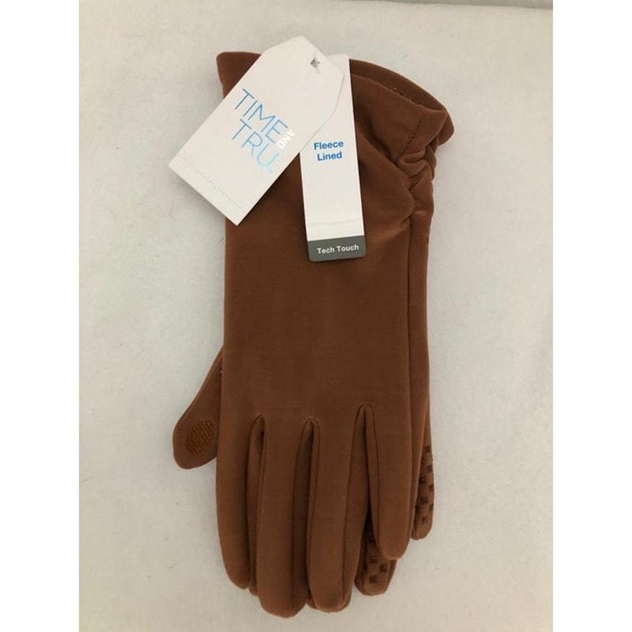 Time And Tru Tech Touch Driving Gloves Color: Cognac... - Depop