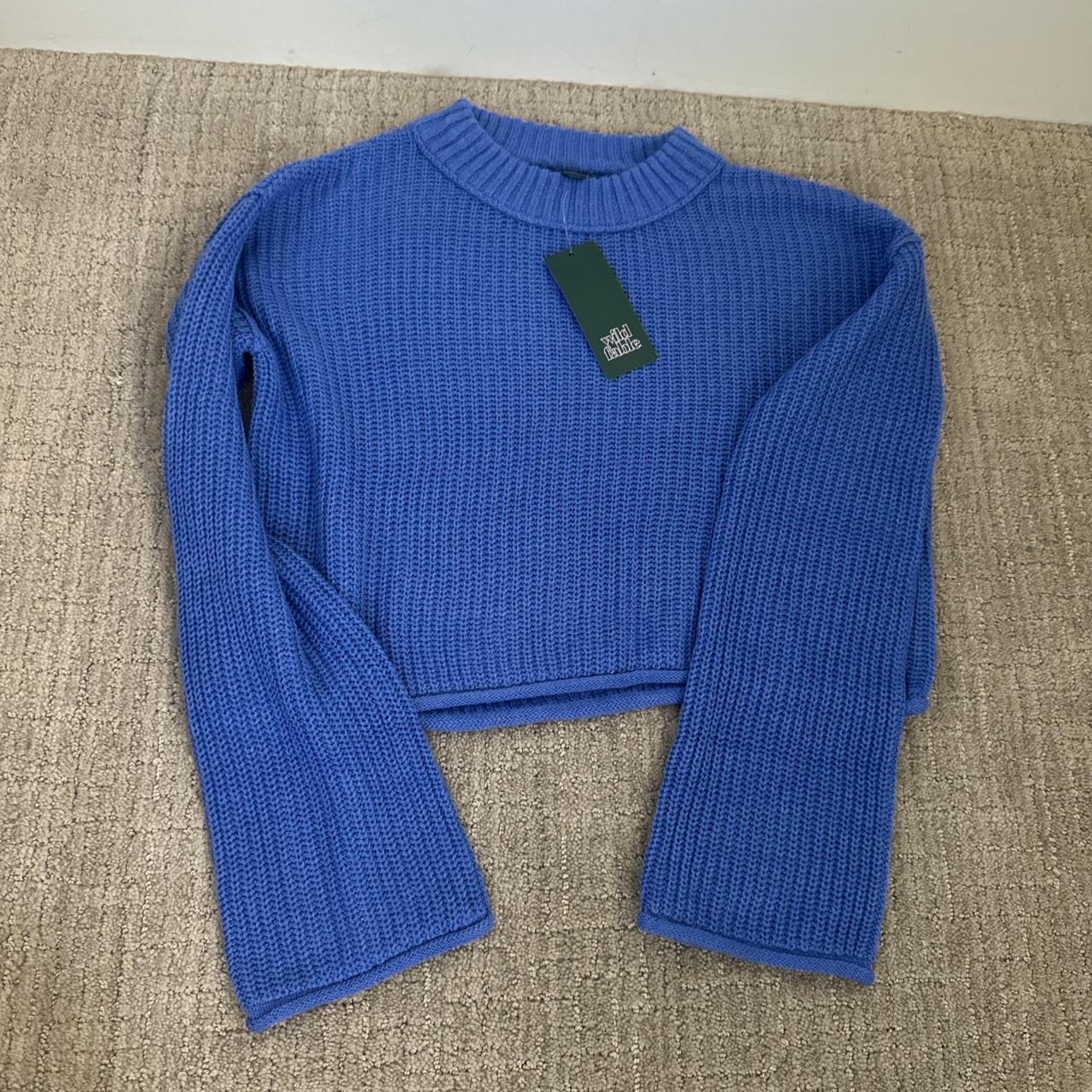 target blue cropped sweater - Depop
