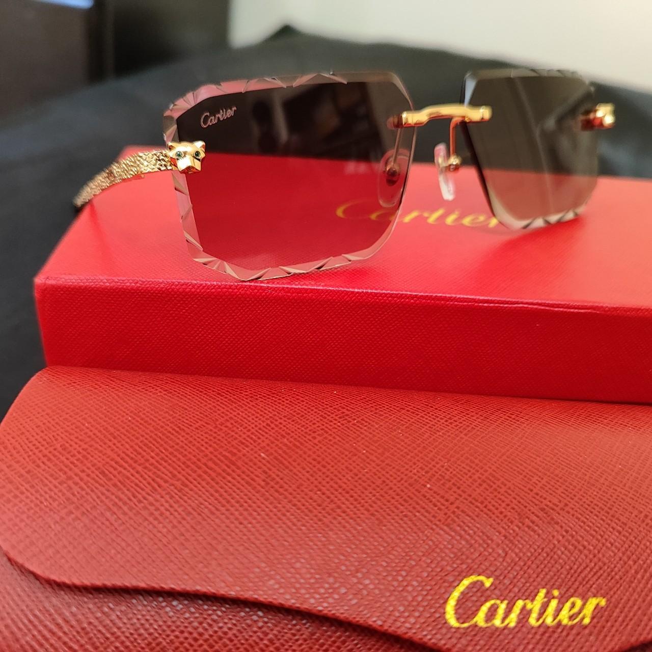 Cartier mens sunglasses (2024 panther head) ct0541s - Depop