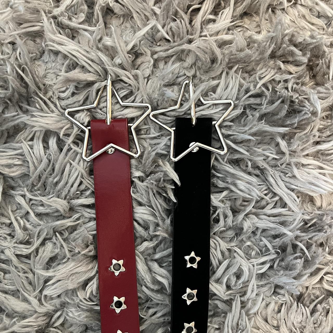 -super cute black and dark red star belts -sold... - Depop