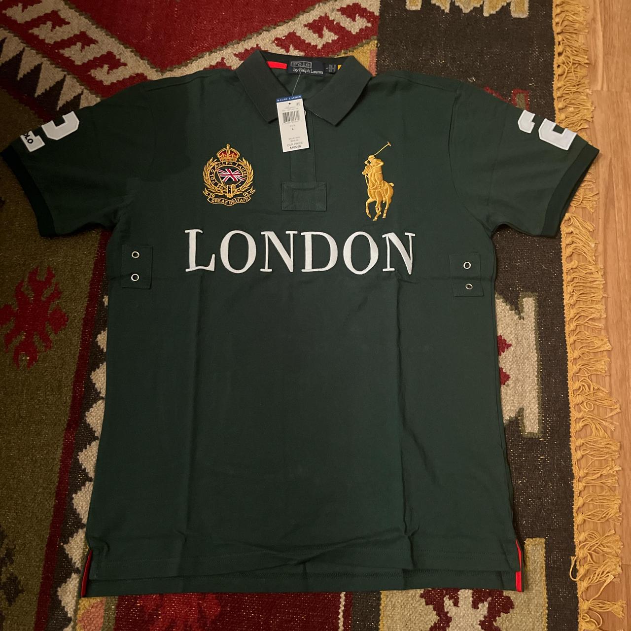 Polo Ralph Lauren London green polo shirt insanely... - Depop