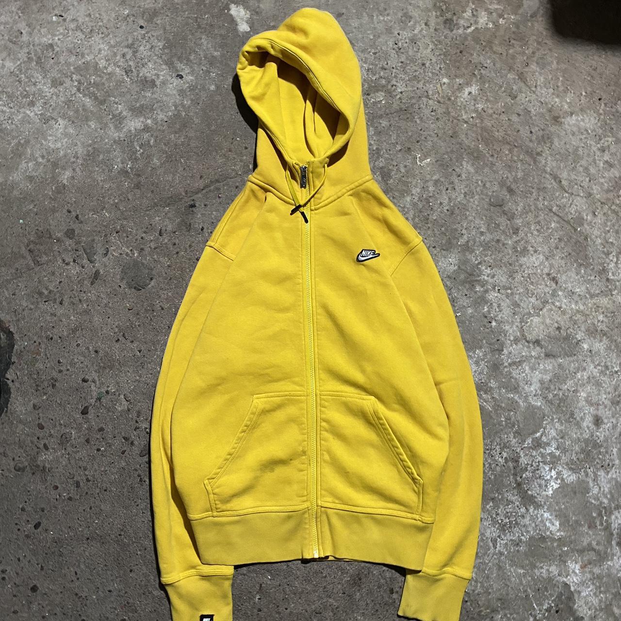 Vintage early 90’s NIKE logo yellow zip up tech... - Depop