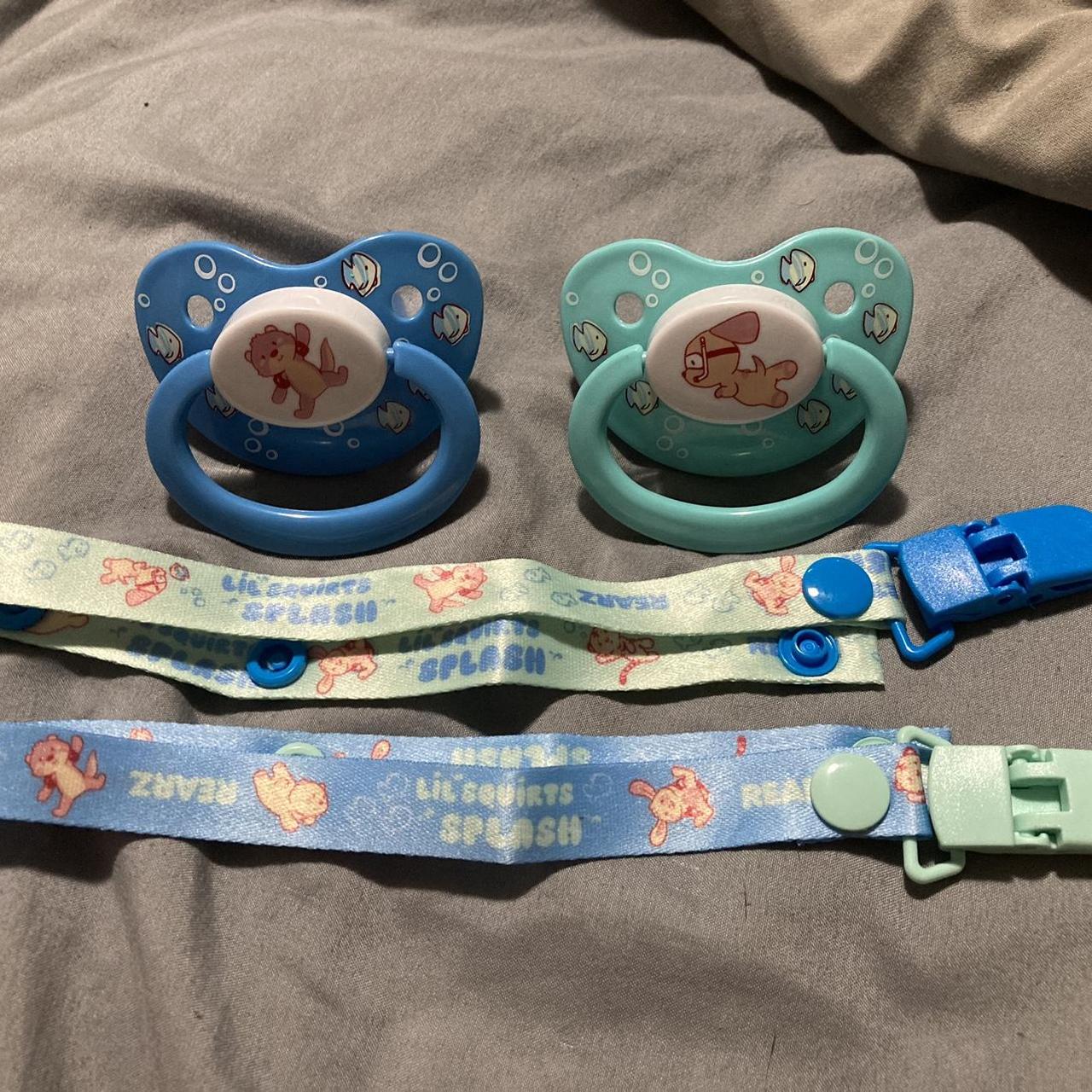 2 Adult Pacifiers and 2 matching clips bundle, 18+... - Depop
