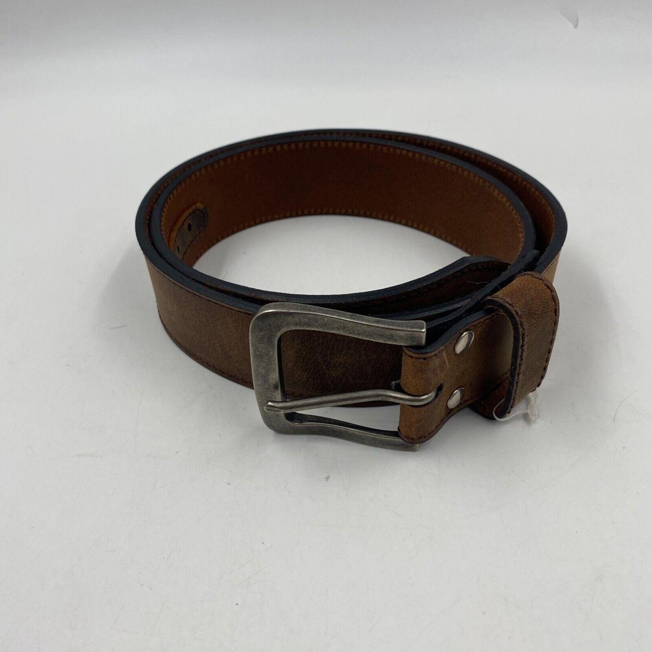 cavenders mens size 34 smooth genuine brown leather... - Depop