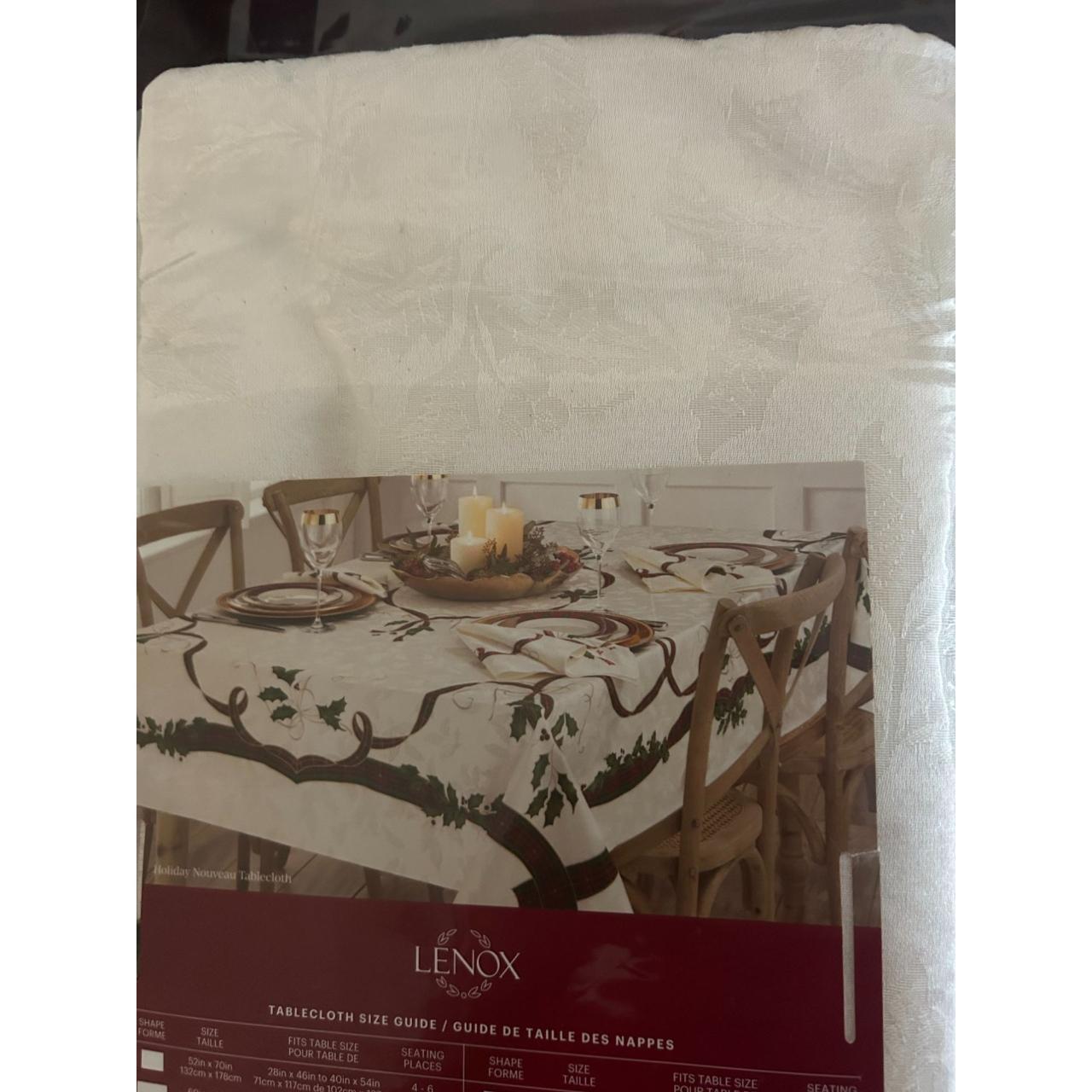 Lenox Holiday Christmas Tablecloth, 60in x 140 Inch... - Depop