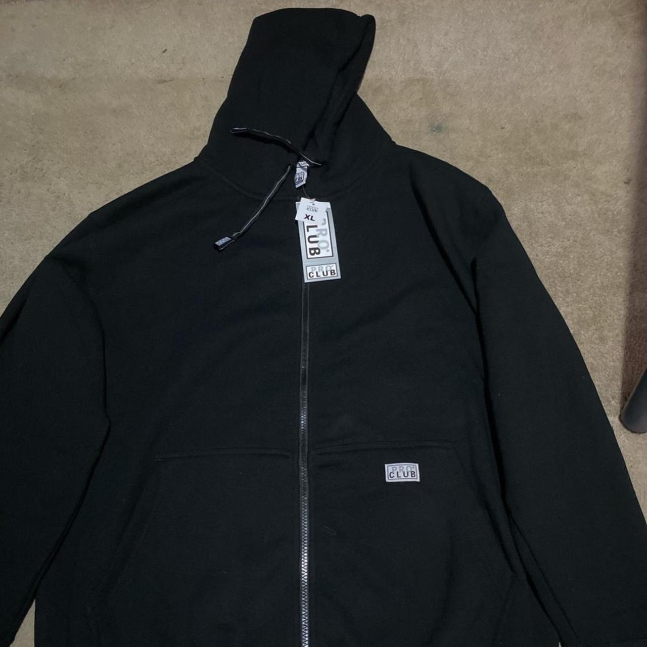 Black pro club zip up hoodie brand new - Depop