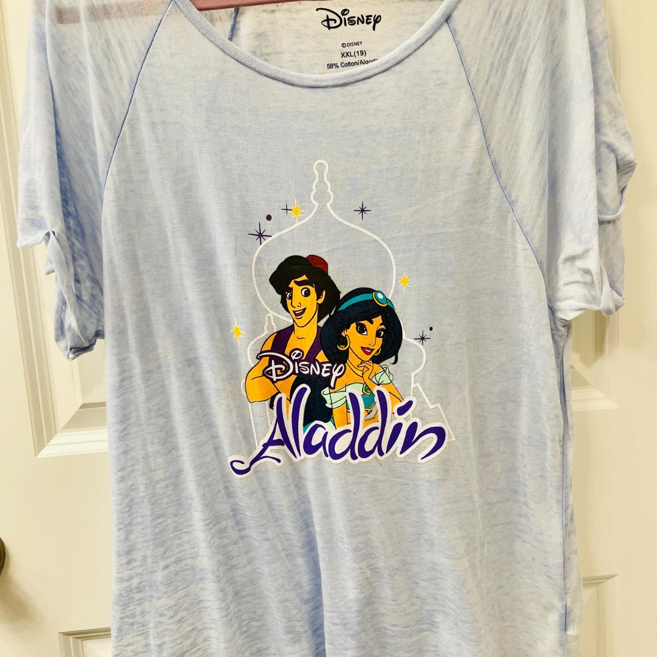Disney Aladdin & Jasmine layering t-shirt XXL- Light... - Depop
