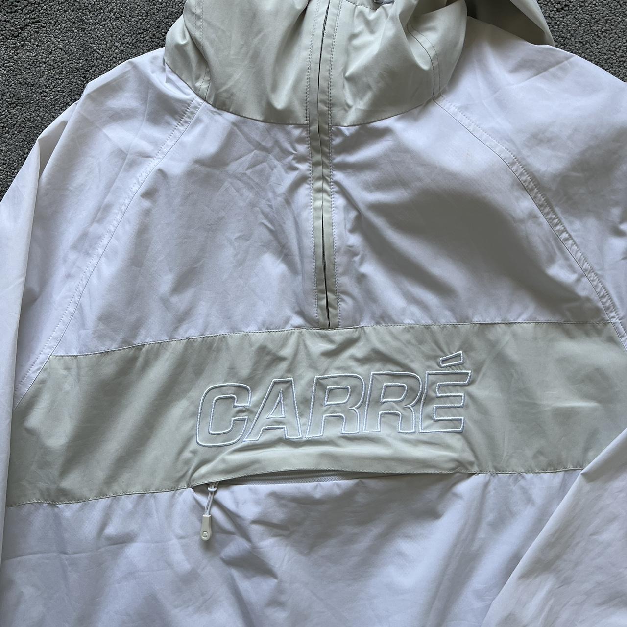 CARRE White/cream windbreaker jumper with hood.... - Depop