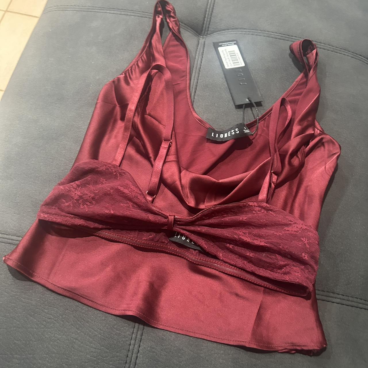 Lioness Burgundy Delilah Top Size S - tags were cut... | Depop