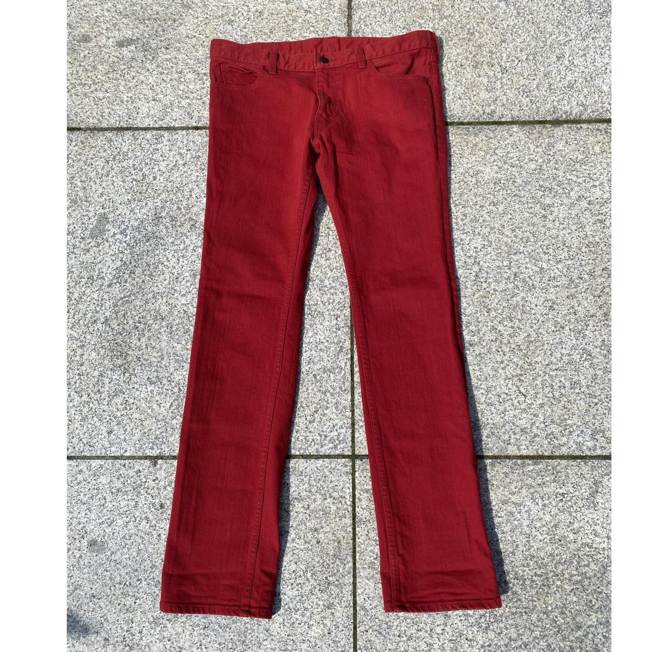 Number Nine SS05 ‘Nightcrawler’ Red Skinny denim .... - Depop