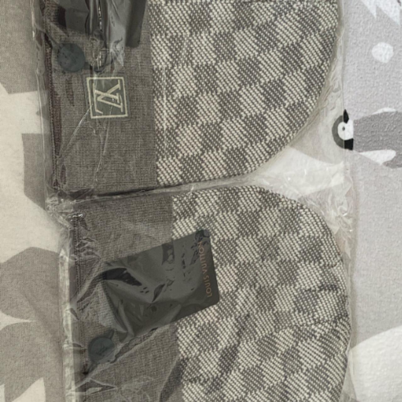 grey louis vuitton beanie only 1 left! open to... - Depop