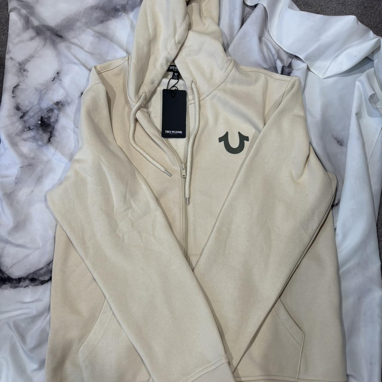 NWT cream true religion zip up jacket - Depop