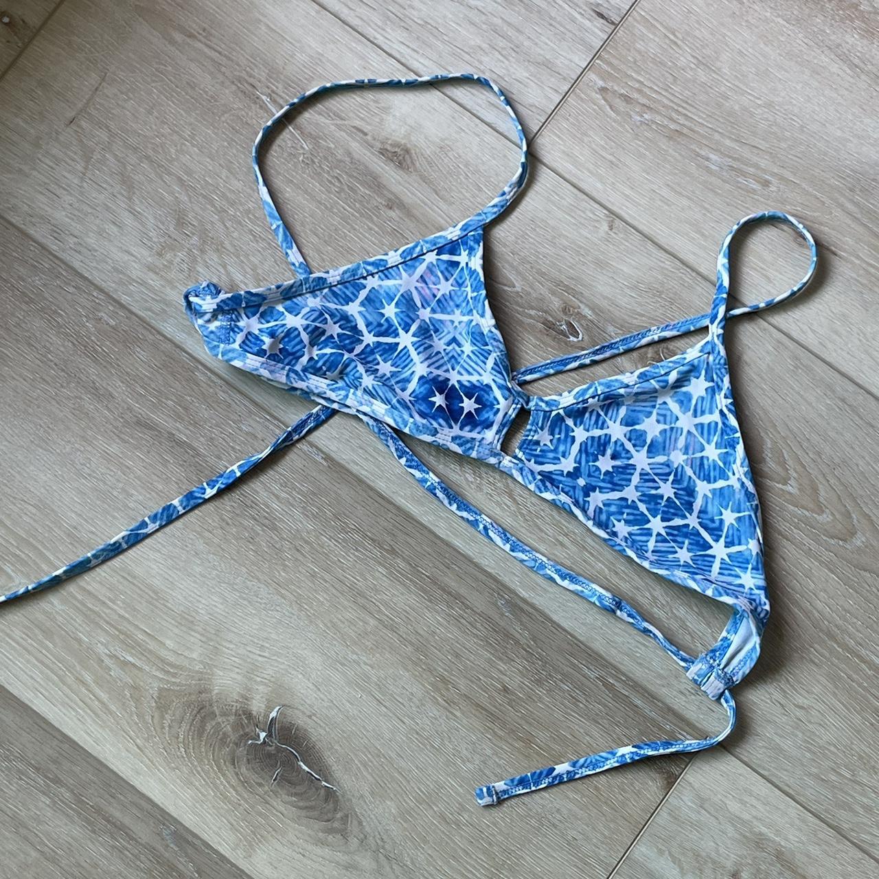 Super cute white and blue JOLYN top! - Depop