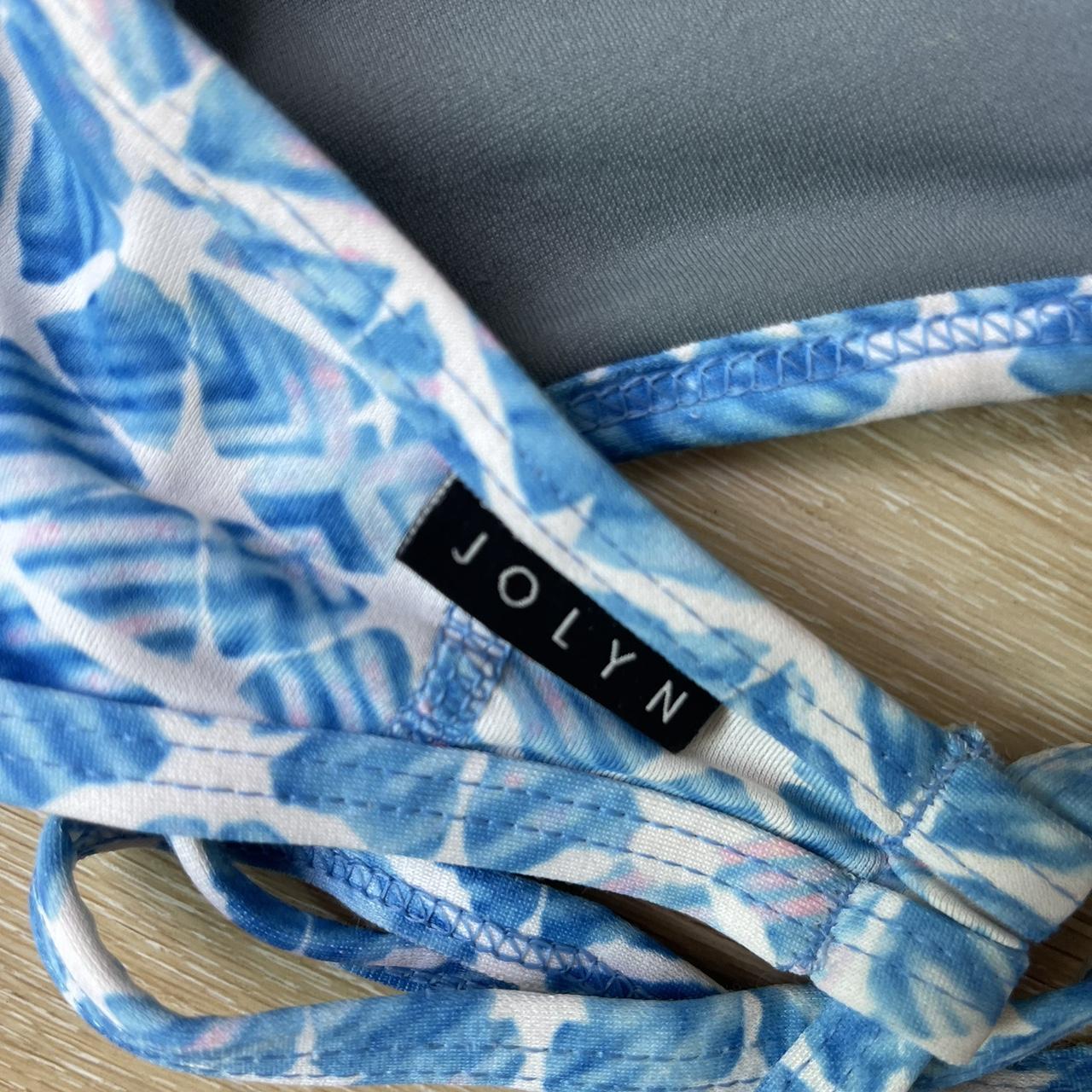 Super cute white and blue JOLYN top! - Depop