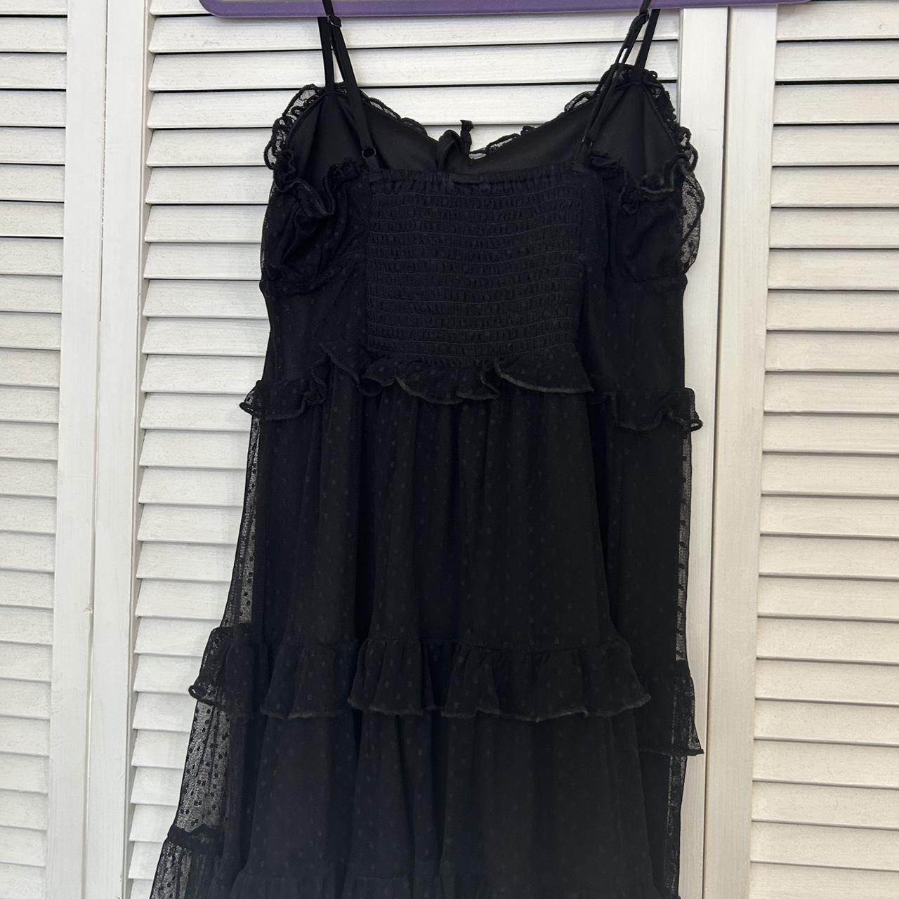 wild fable size small black dot dress with lace trim... - Depop