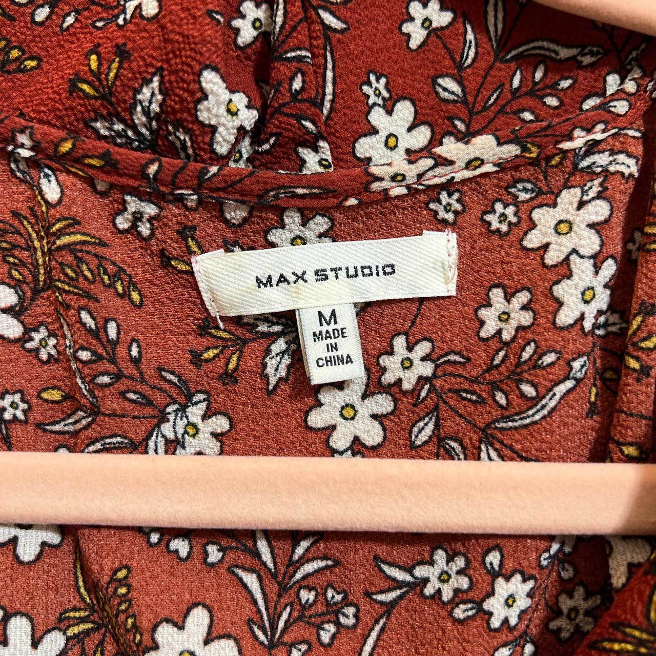 Copper floral high-low dress with side tie. Flowy... - Depop