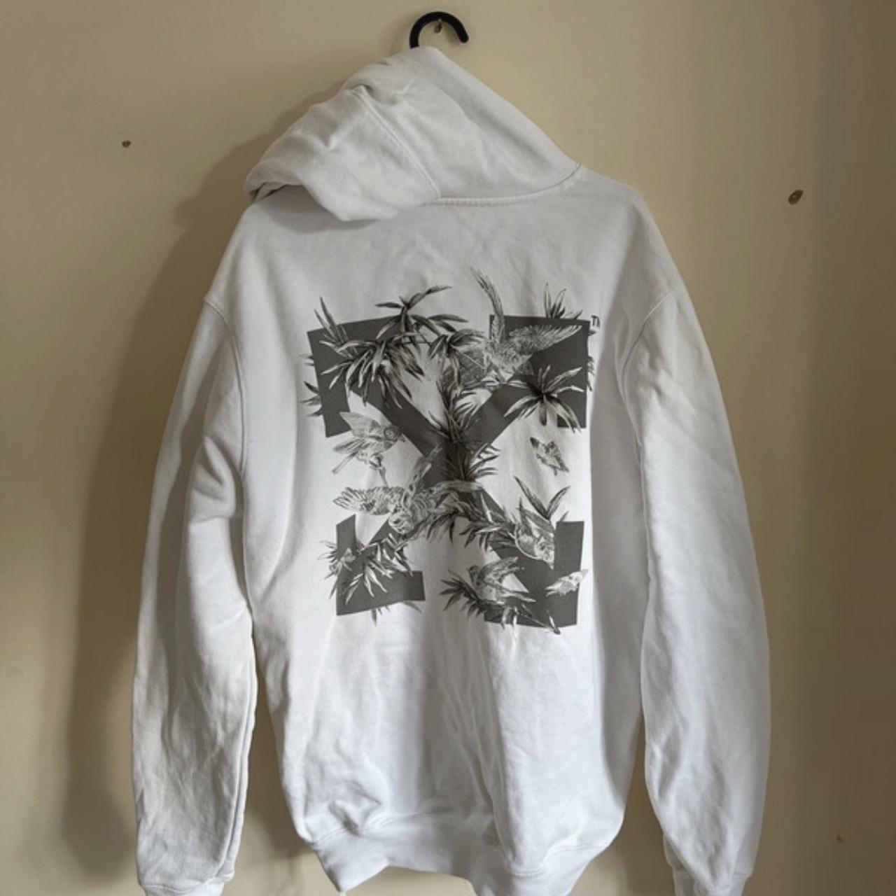 Unisex oversized off white reflective bird... - Depop