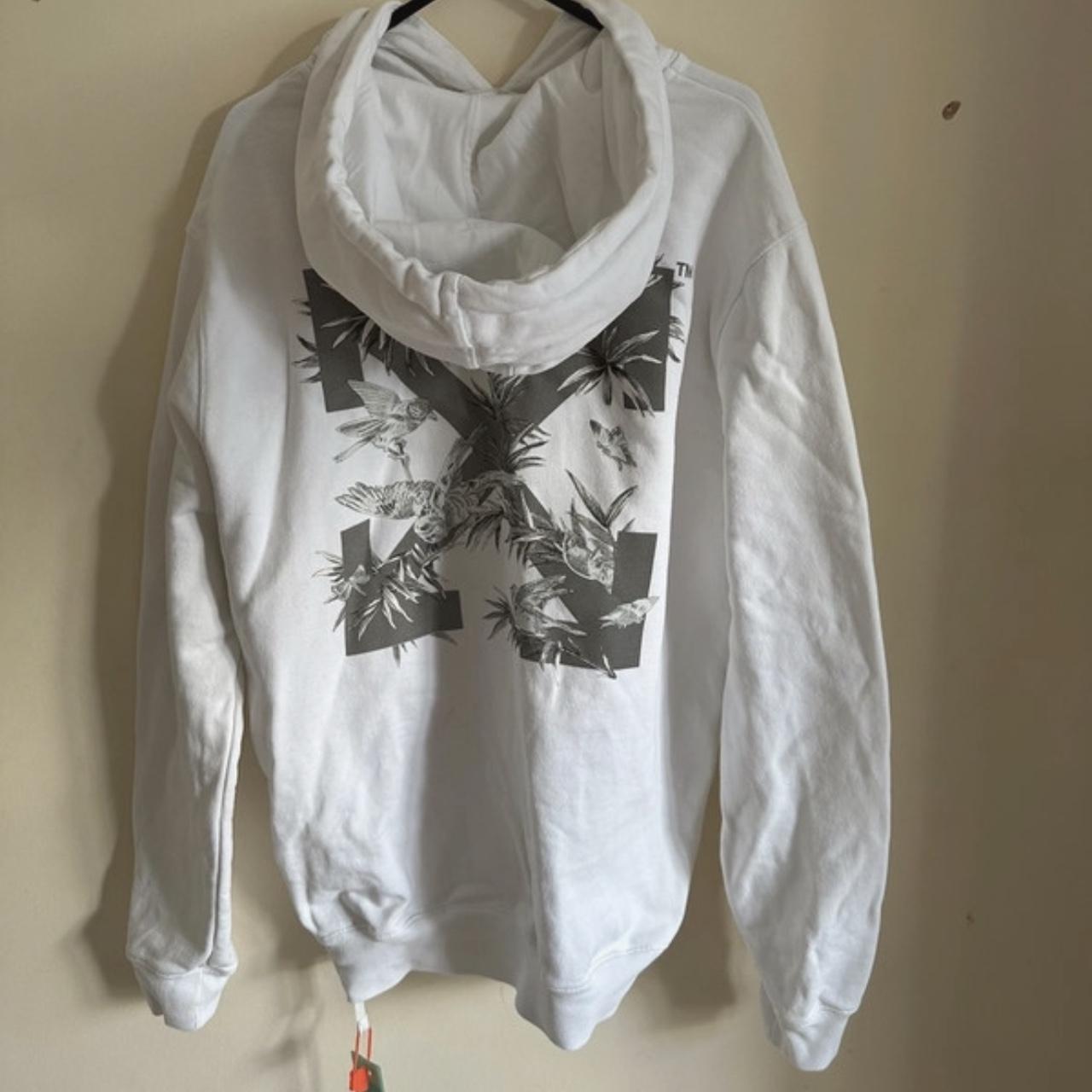 Unisex oversized off white reflective bird... - Depop