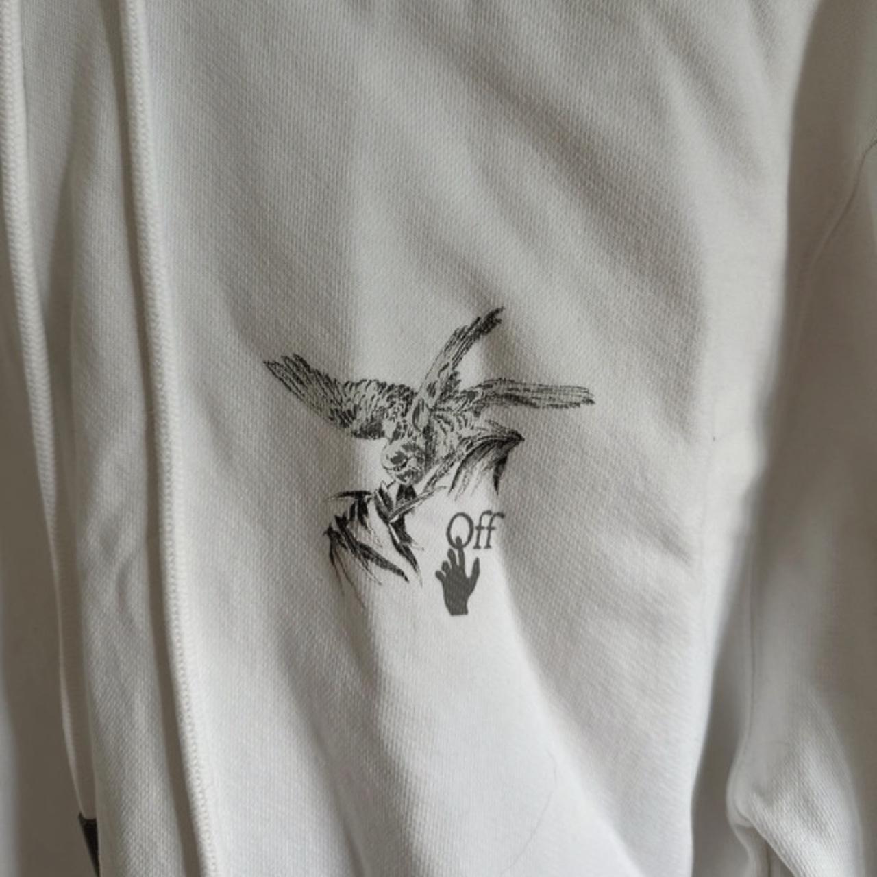 Unisex oversized off white reflective bird... - Depop