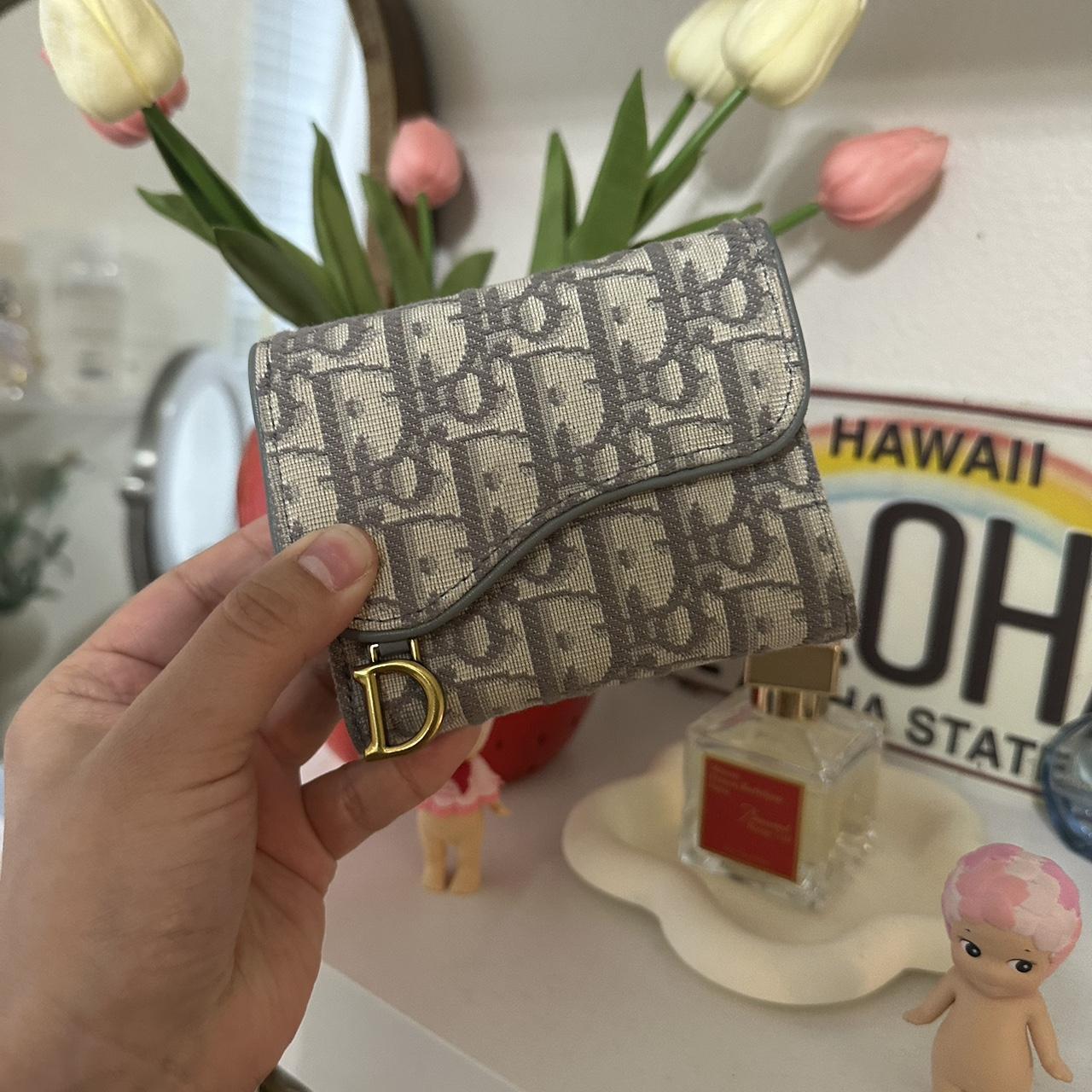 Dior saddle wallet From the yellow app. Iykyk 🤍 - Depop