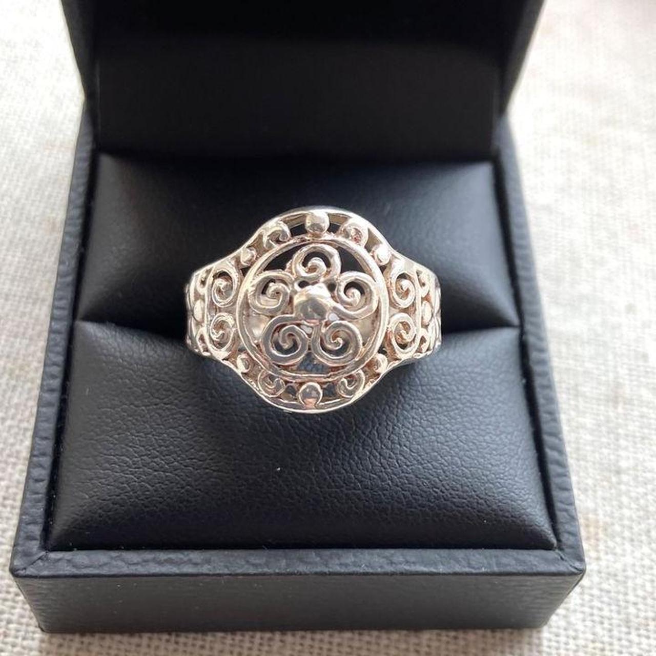Size P Sterling Silver scroll design ring Brand new - Depop