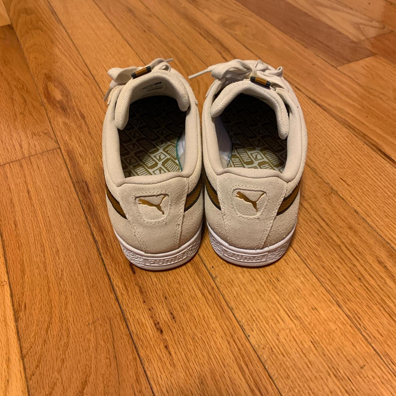 Casual Puma shoes cream color with gold. #puma... - Depop