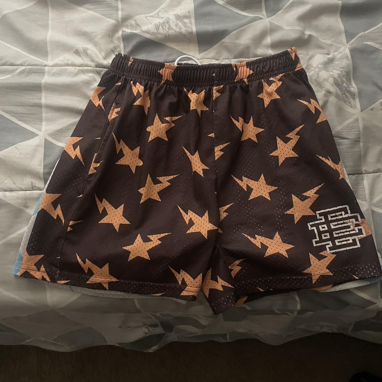 Medium EE shorts X BAPE Brown Yellow, worn once. | Depop