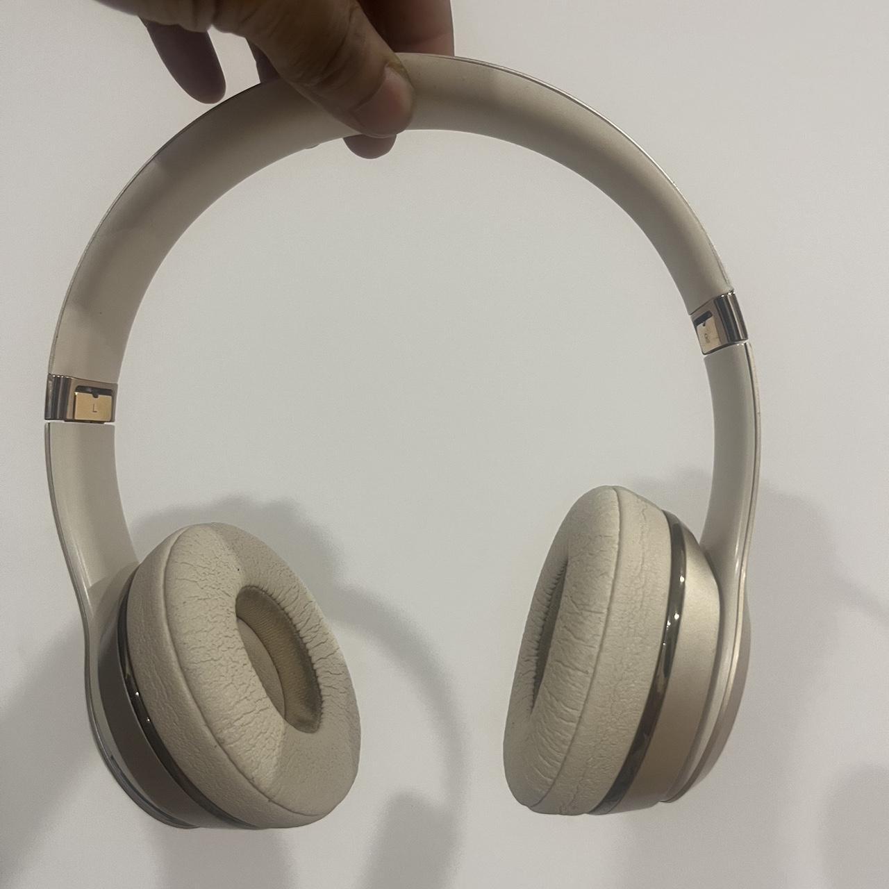 Beats Solo3 Gold/Cream Used with flaw Comes with... - Depop