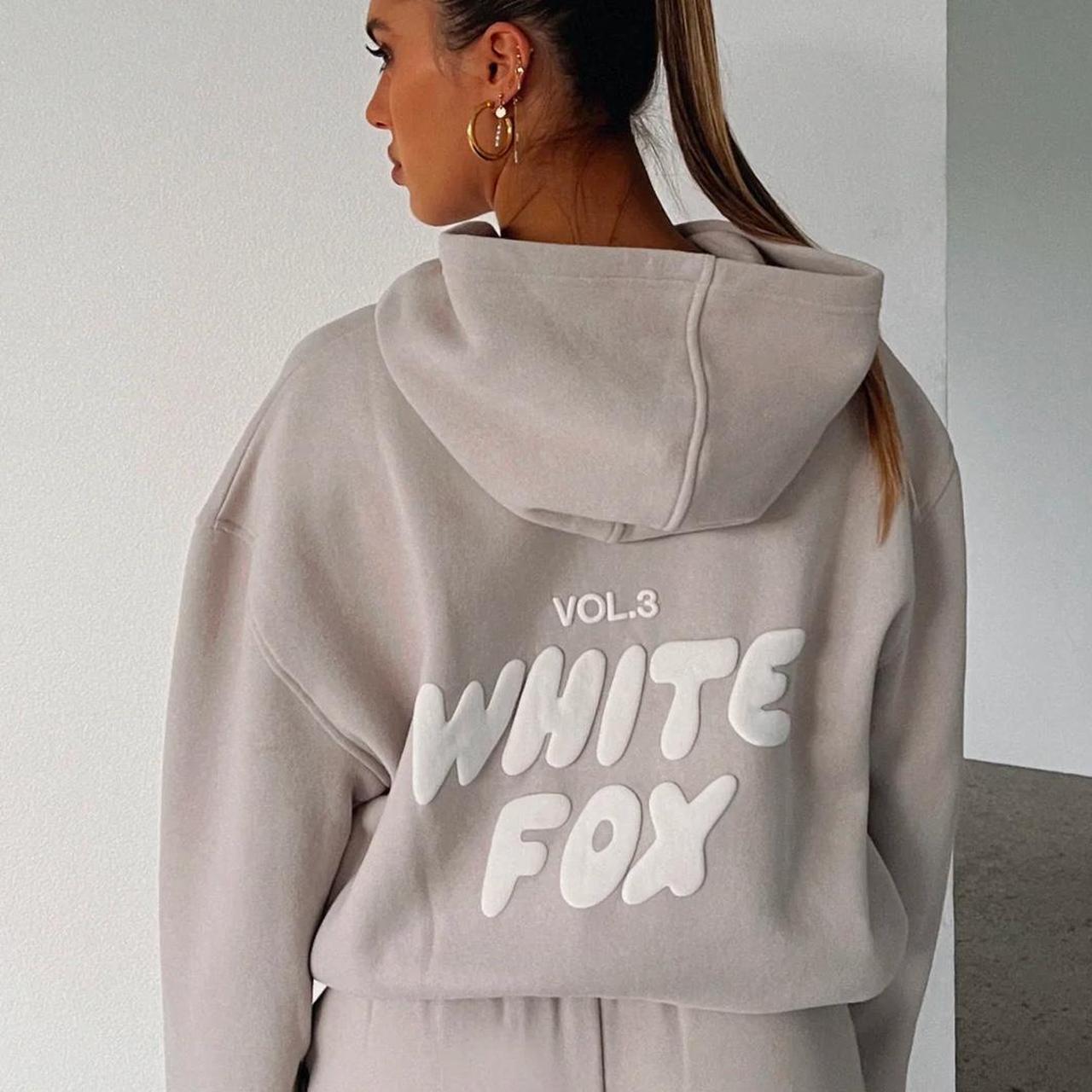 White Fox cream and white hoodie, size XS/S but... | Depop