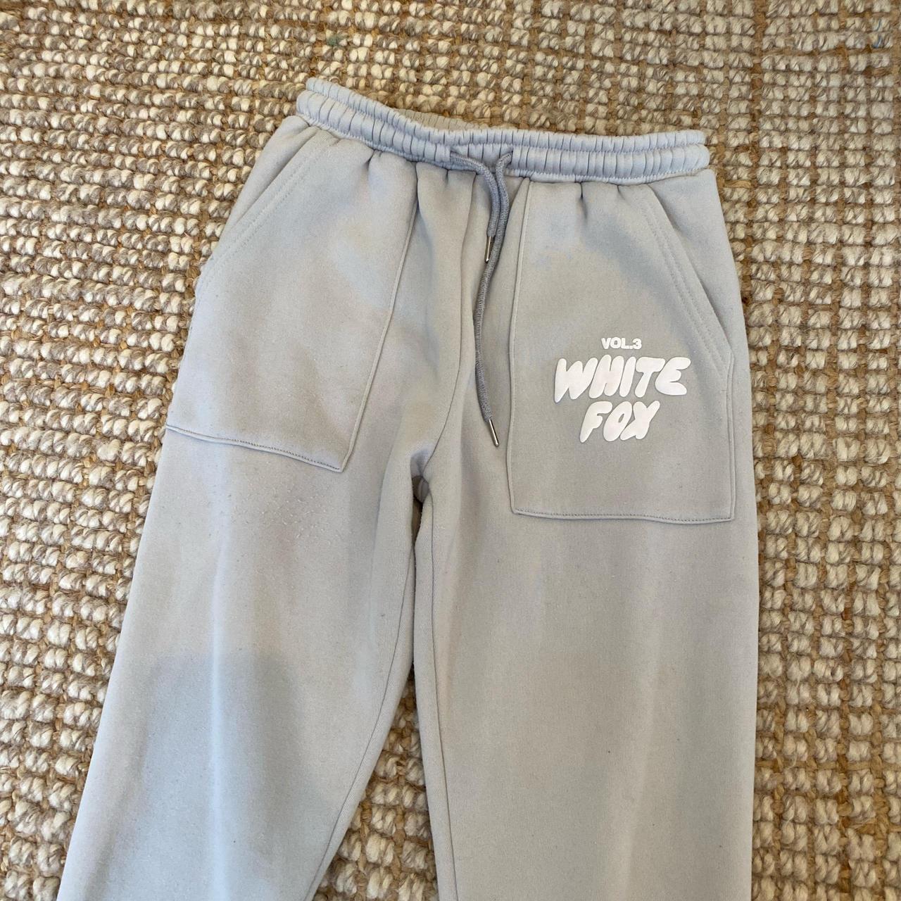 Size medium, light grey VOL.3 White Fox sweatpants... - Depop