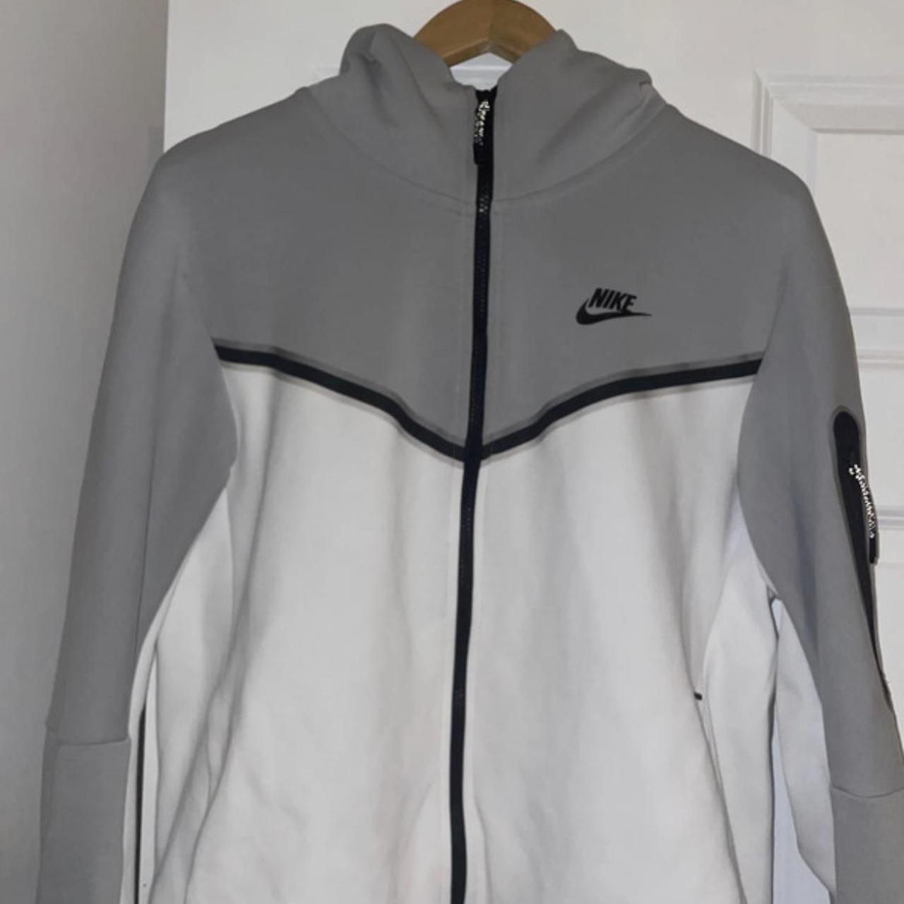 Nike Tech Fleece Grey/White. Perfect condition. Open... - Depop