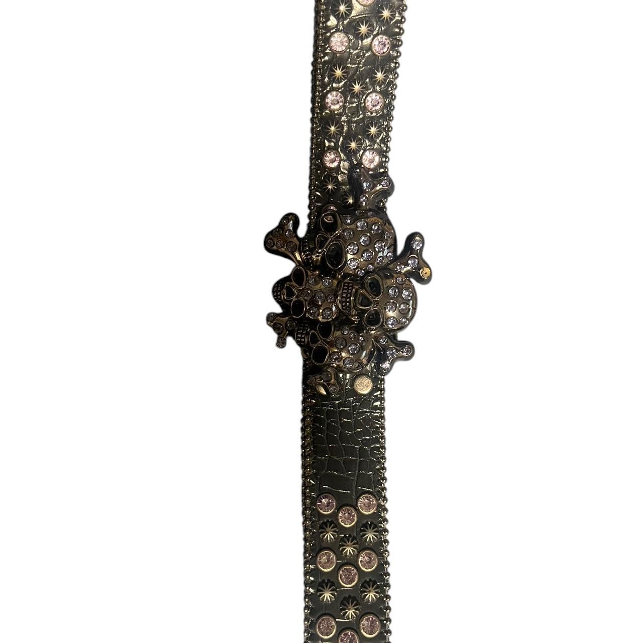 BB simon four skull belt, size 100. Will come with... - Depop