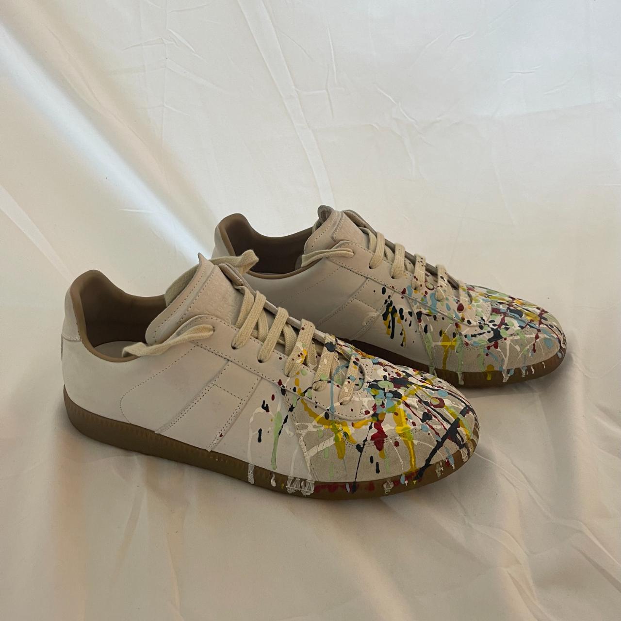 MASON MARGIELA | Paint-Splatter Sneakers | Authentic... - Depop