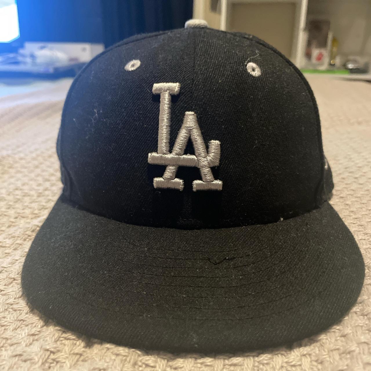 Black LA Dodgers fitted cap - Depop