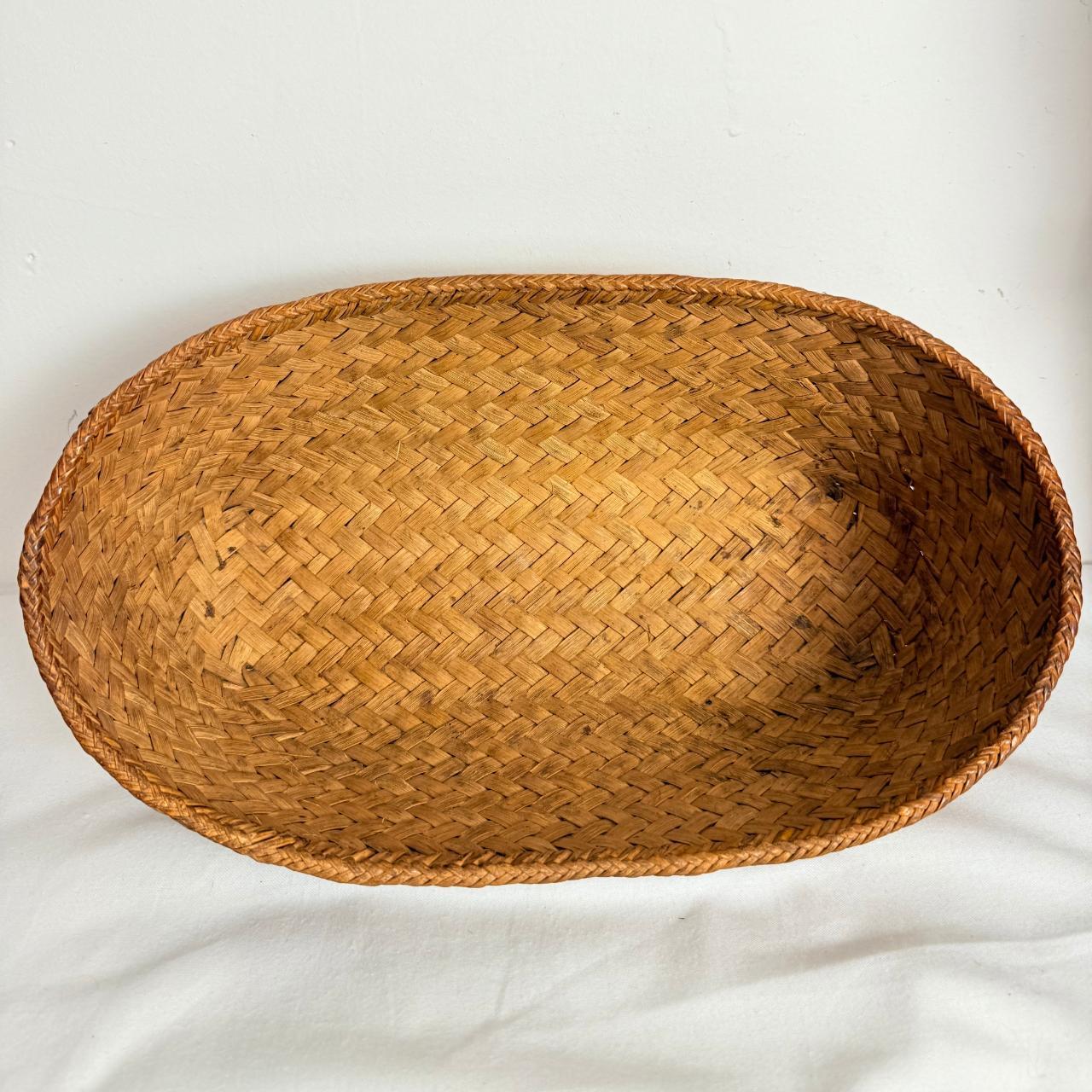 Vintage Filipino Rattan Woven Brown Handmade Wicker... | Depop