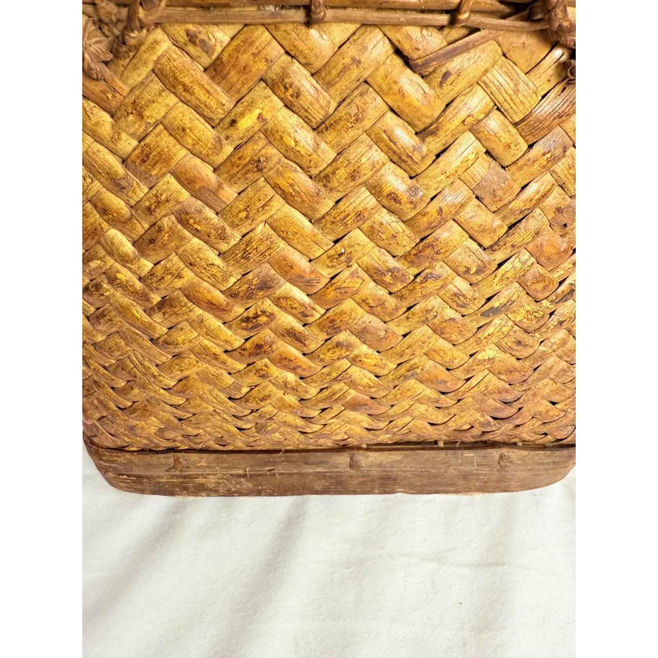 Vintage Filipino Rattan Woven Brown Handmade Wicker... | Depop